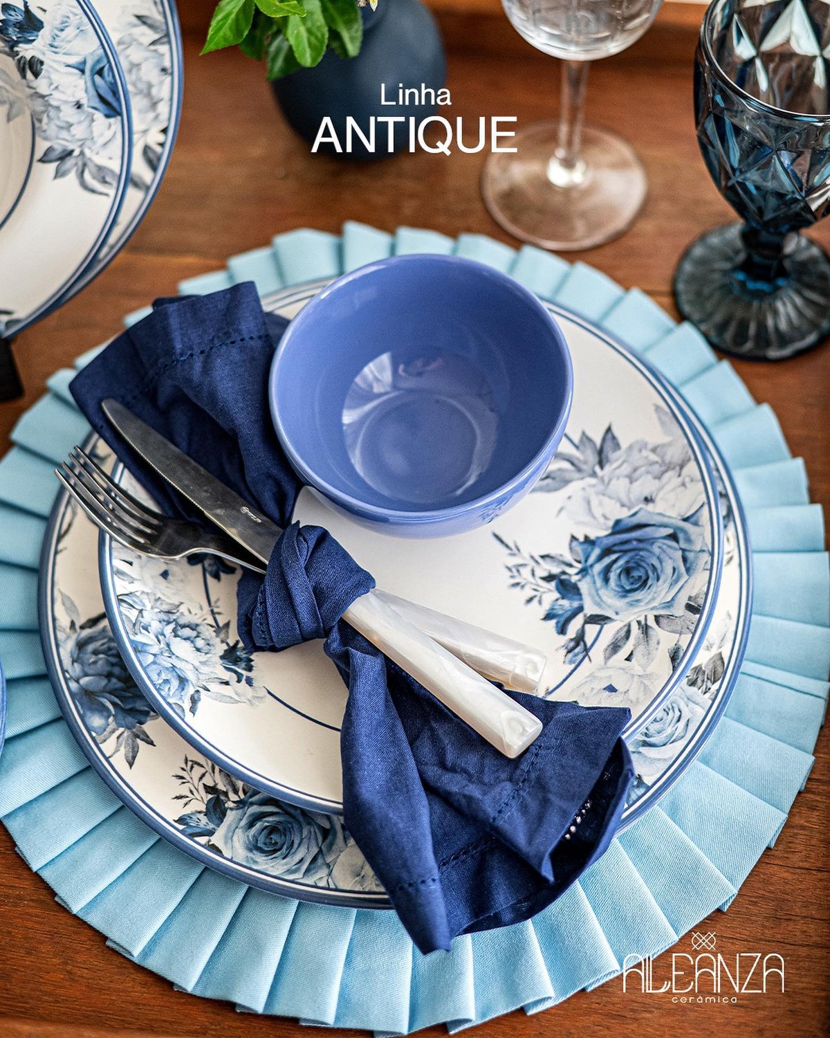 Conjunto 06 Pratos Rasos Antique Alleanza Cerâmica - LCL Home