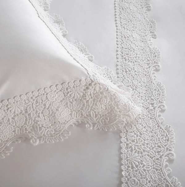 Jogo de Cama Albert Rendado Branco Queen 600 Fios Buddemeyer Luxus ...