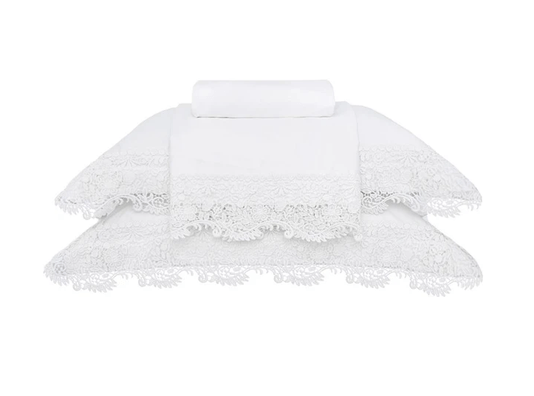 Jogo de Cama Albert Rendado Branco Queen 600 Fios Buddemeyer Luxus ...